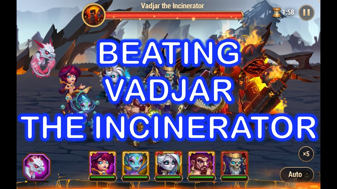 Hero Wars: Beating Vadjar the Incinerator Level 125 - YouTube