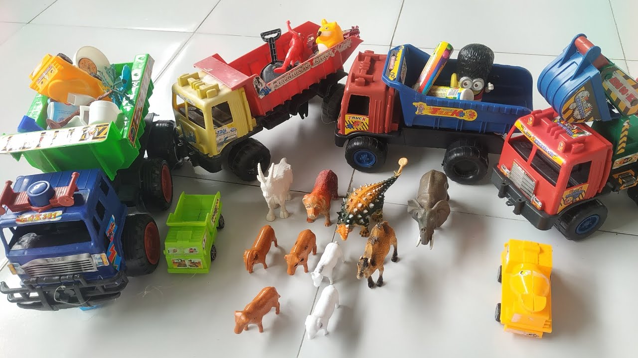 Mobil Truck, sapi, kambing, gajah,harimau - YouTube