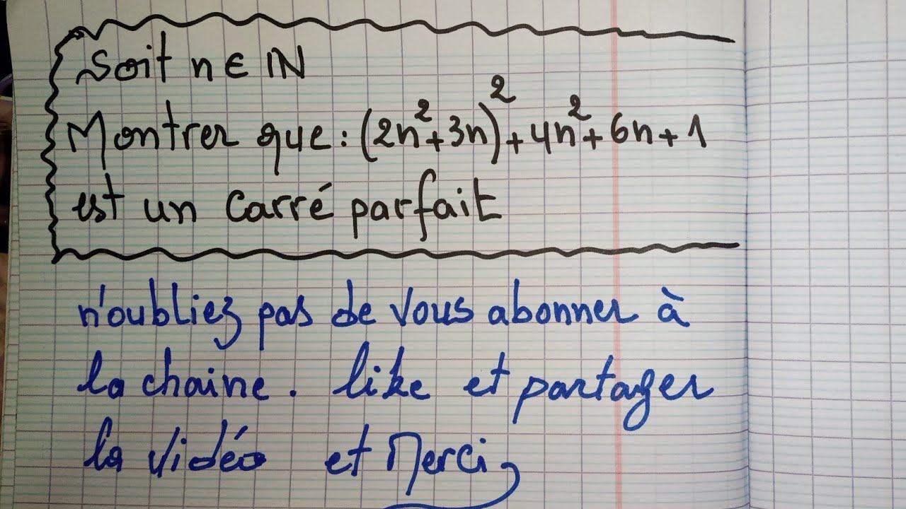 notions d'arithmétique tronc commun scientifique biof le carré parfait ...