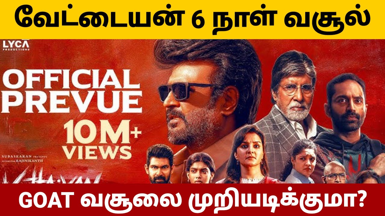 Vettaiyan Movie Box Office Collection Day6 | Rajinikanth | Vettaiyan ...