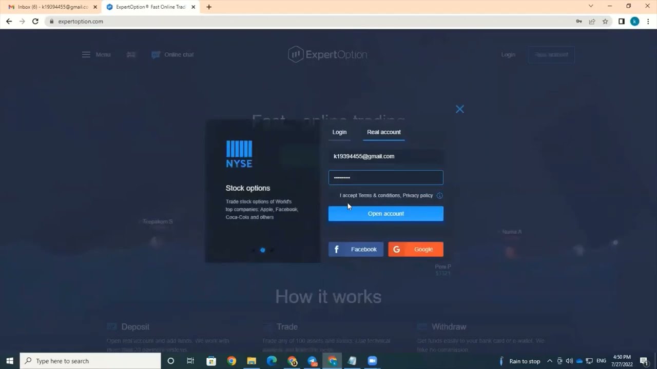 Create Expert Option Account Live Stream Trading - YouTube