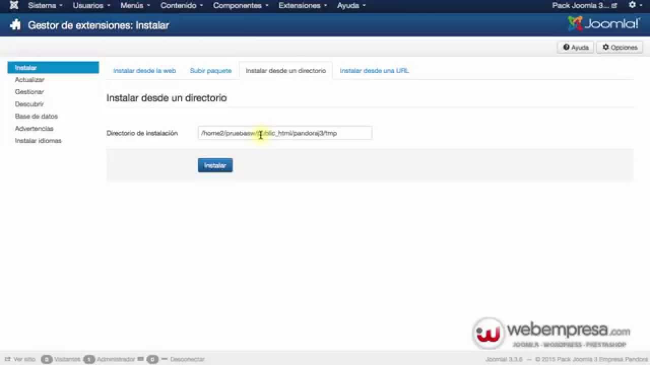 Guía definitiva de instalación de extensiones en Joomla 3 - Instalar ...