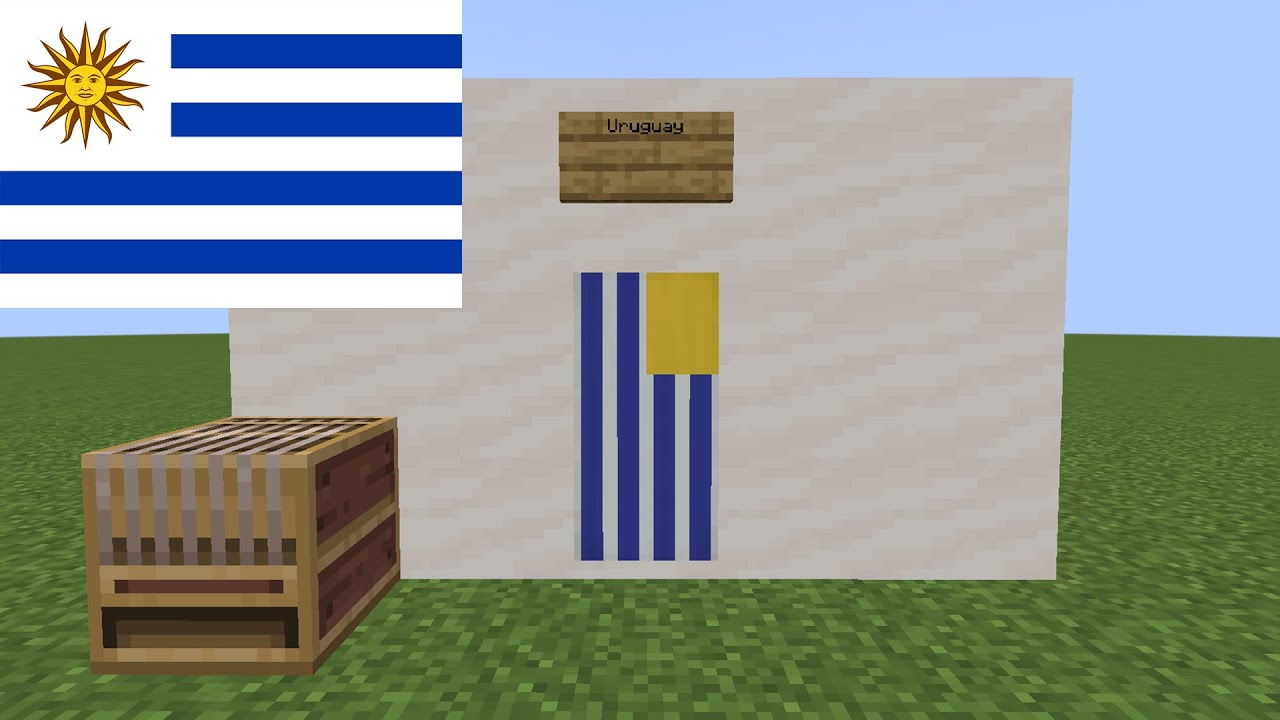 How to Make Uruguay's Flag in Minecraft - YouTube