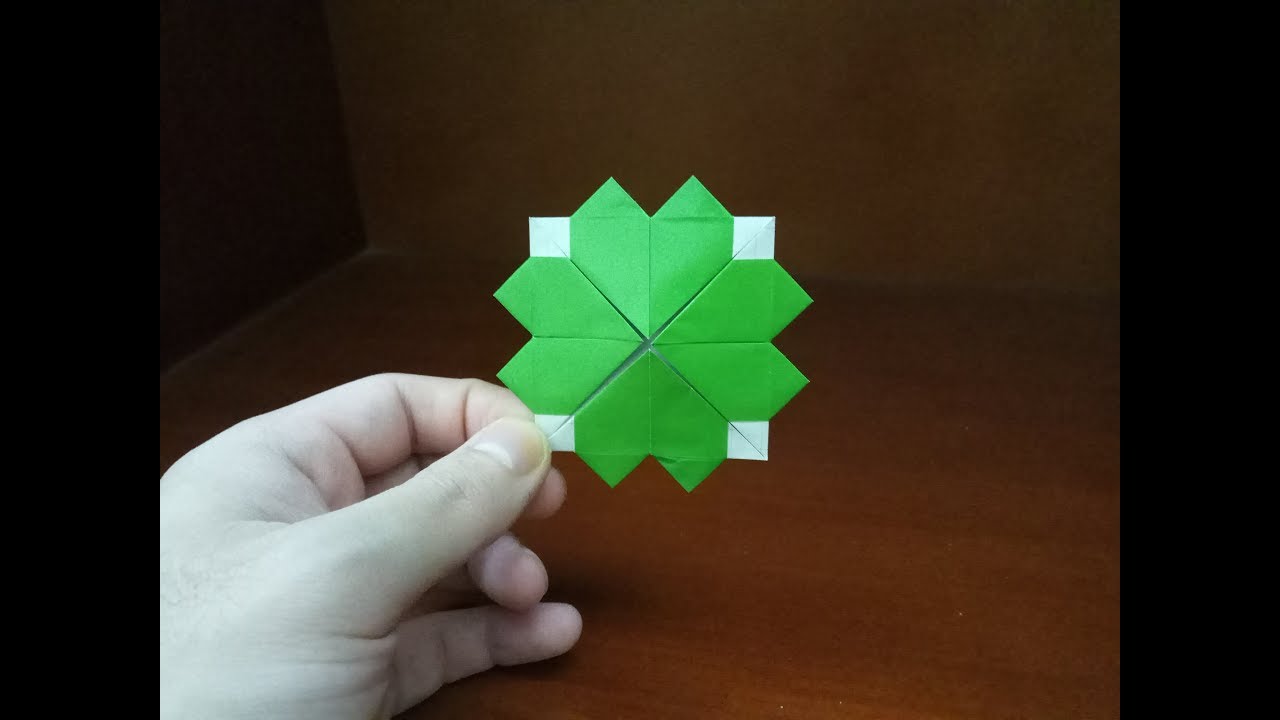 How To Make Origami Four Leaf Clover Easy - YouTube