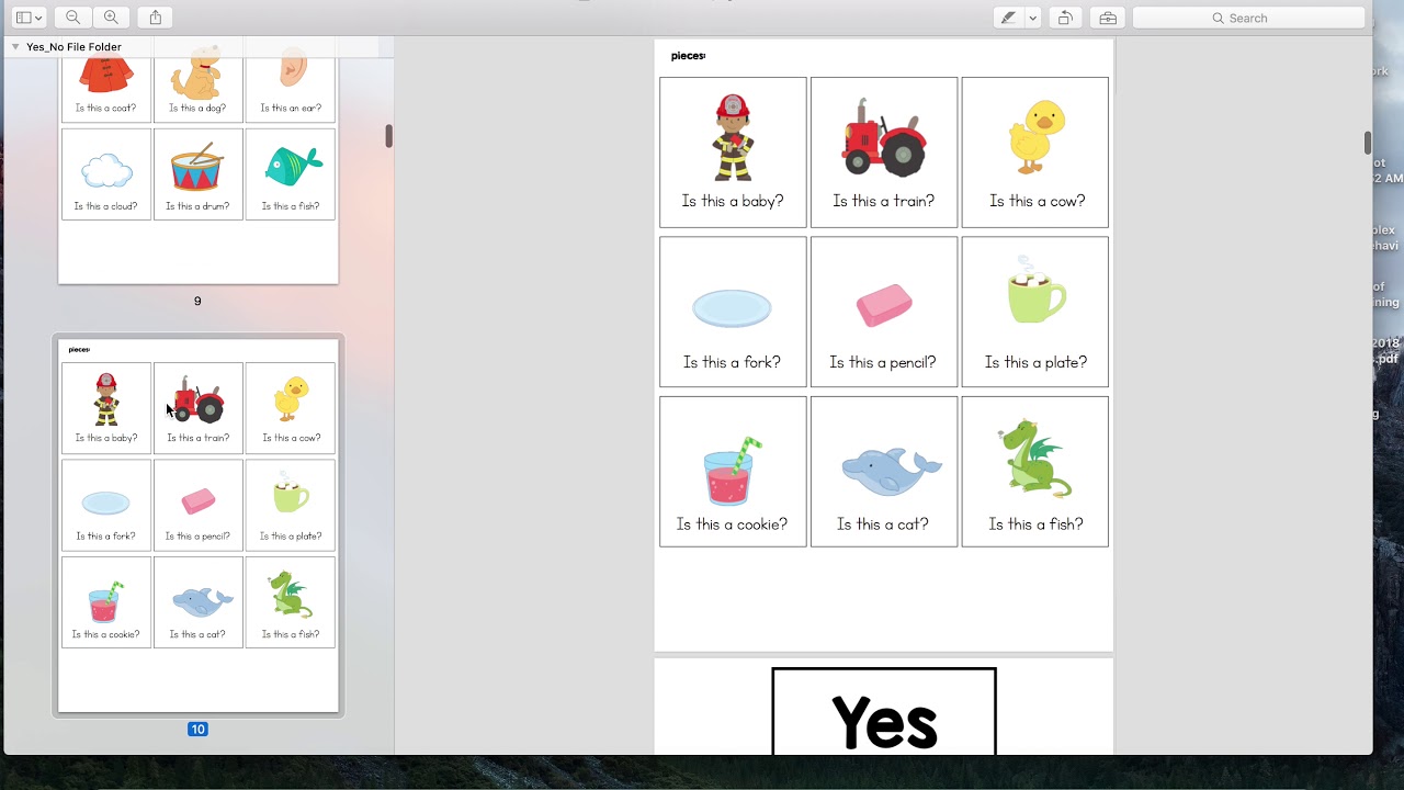 Yes and No File Folder Video - YouTube