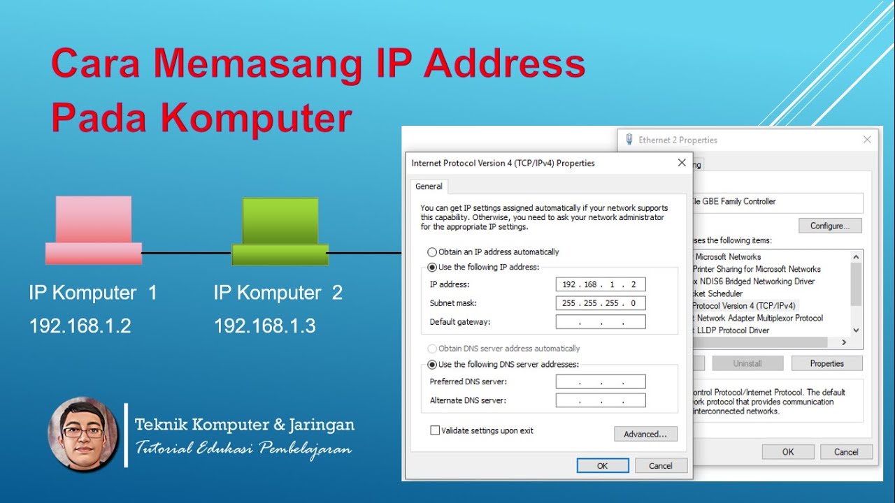 Tutorial Cara Memasang IP Address Pada Komputer Windows 10 - YouTube