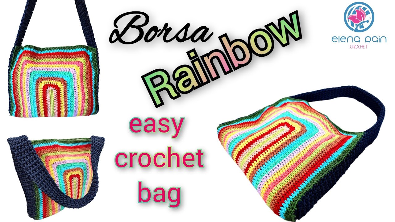 Tutorial Borsa Rainbow / free form color - YouTube