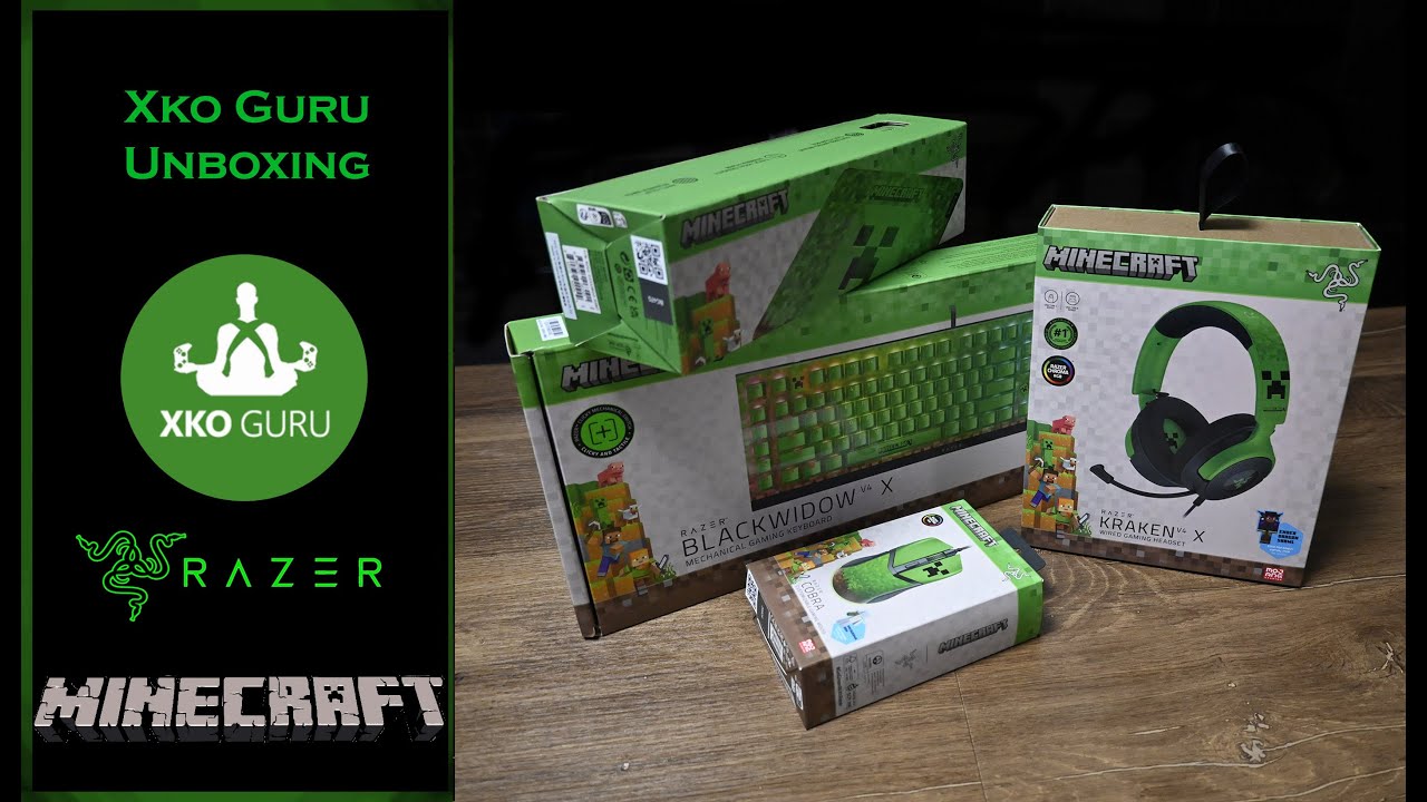 RAZER Minecraft Setup, Blackwidow V4X, Kraken V4X, Cobra, Gigantus V2 ...