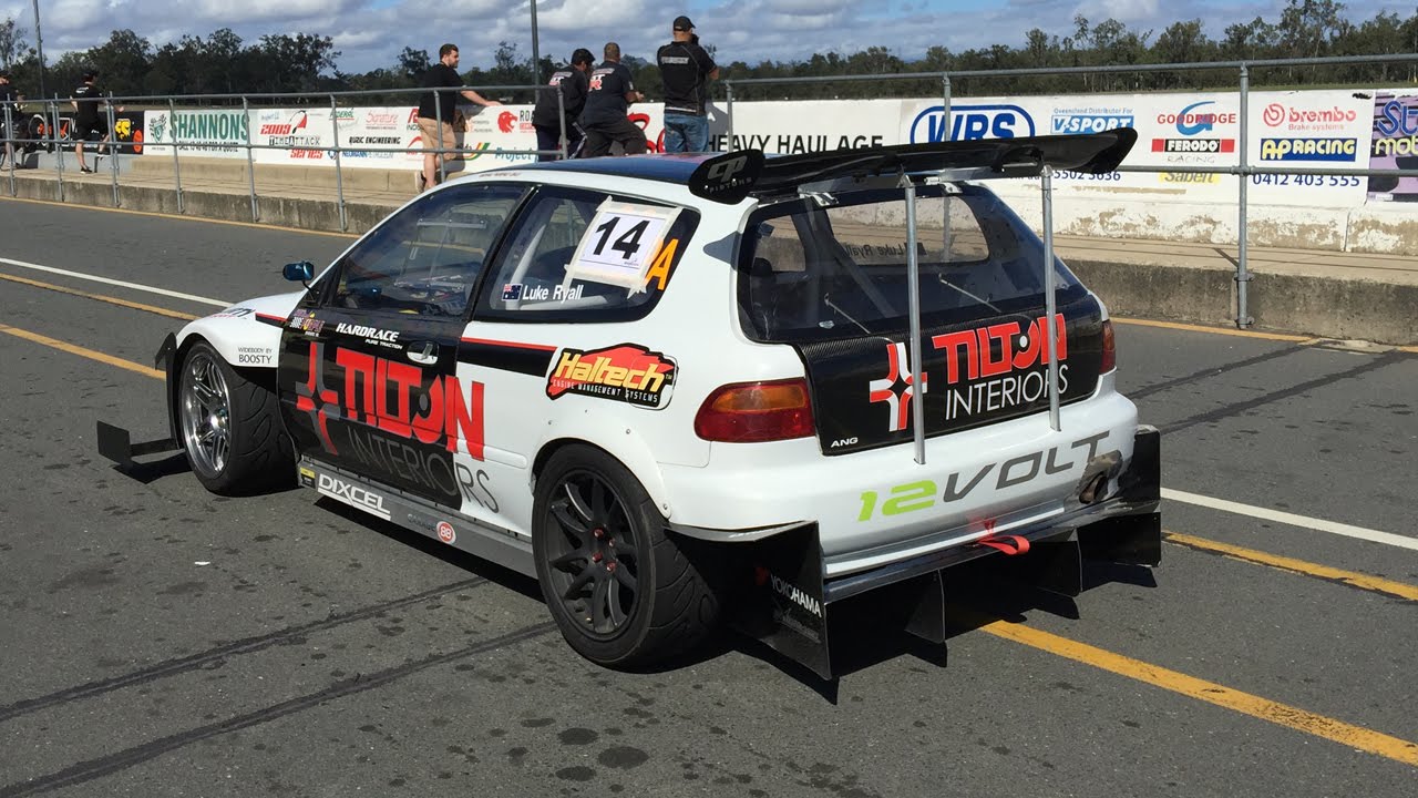 Luke Ryall's WTAC Honda EG Civic at Queensland Raceway on the Sprint ...