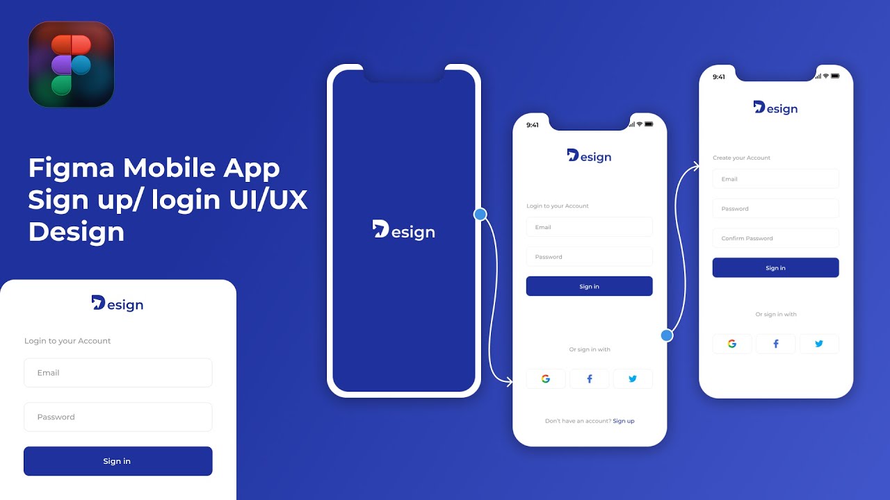 Figma Mobile App Sign up Design Tutorial | Mobile App Design UI/UX with ...