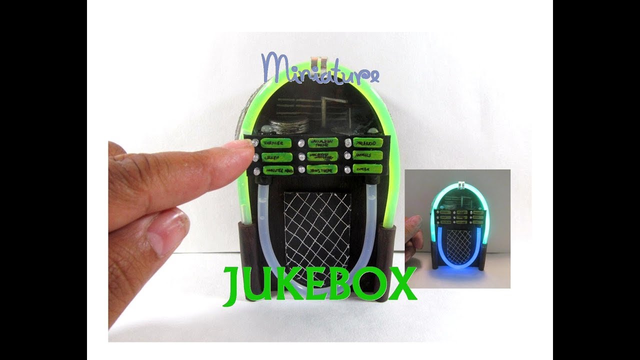CHALLENGE: DIY Dollhouse Miniature Light Up Jukebox - YouTube