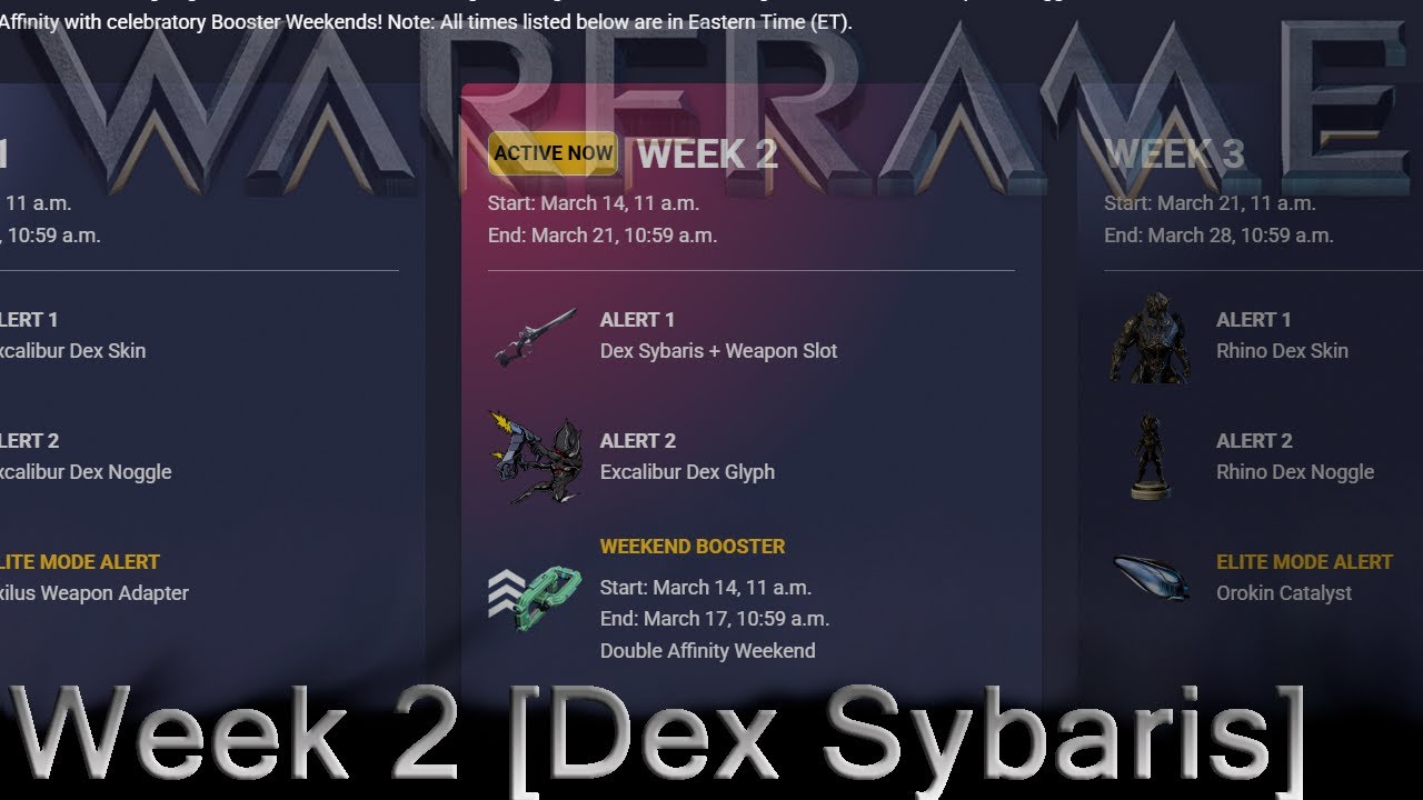 Warframe - 12 Year Anniversary Week 2 [Dex Sybaris] - YouTube
