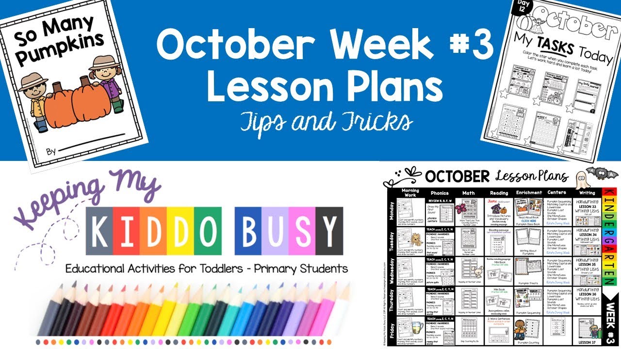 October Week 3 Lesson and Kindergarten Segmenting - YouTube