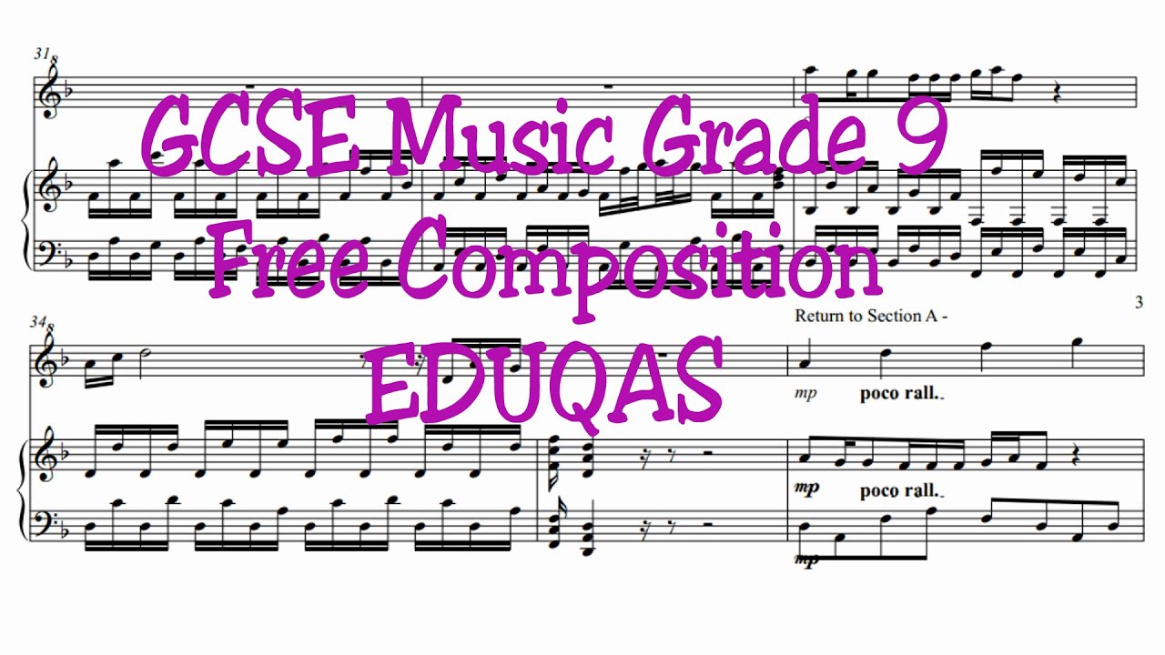 GCSE Music Grade 9/A* Free Composition 'Amelia's Wish' EDUQAS + Sheet ...