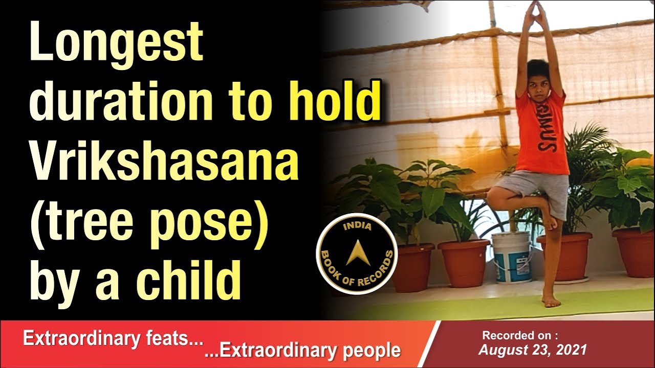 Longest duration to hold Vrikshasana tree pose by a child - YouTube