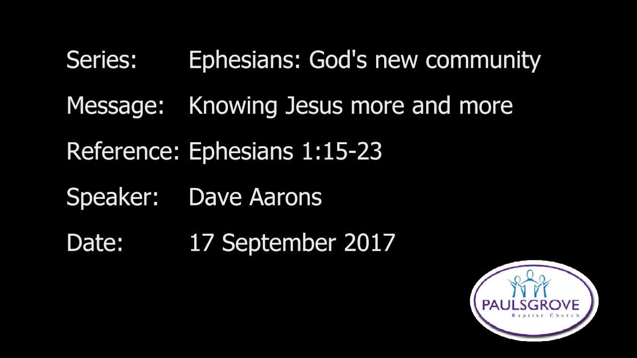 Knowing Jesus more and more - YouTube