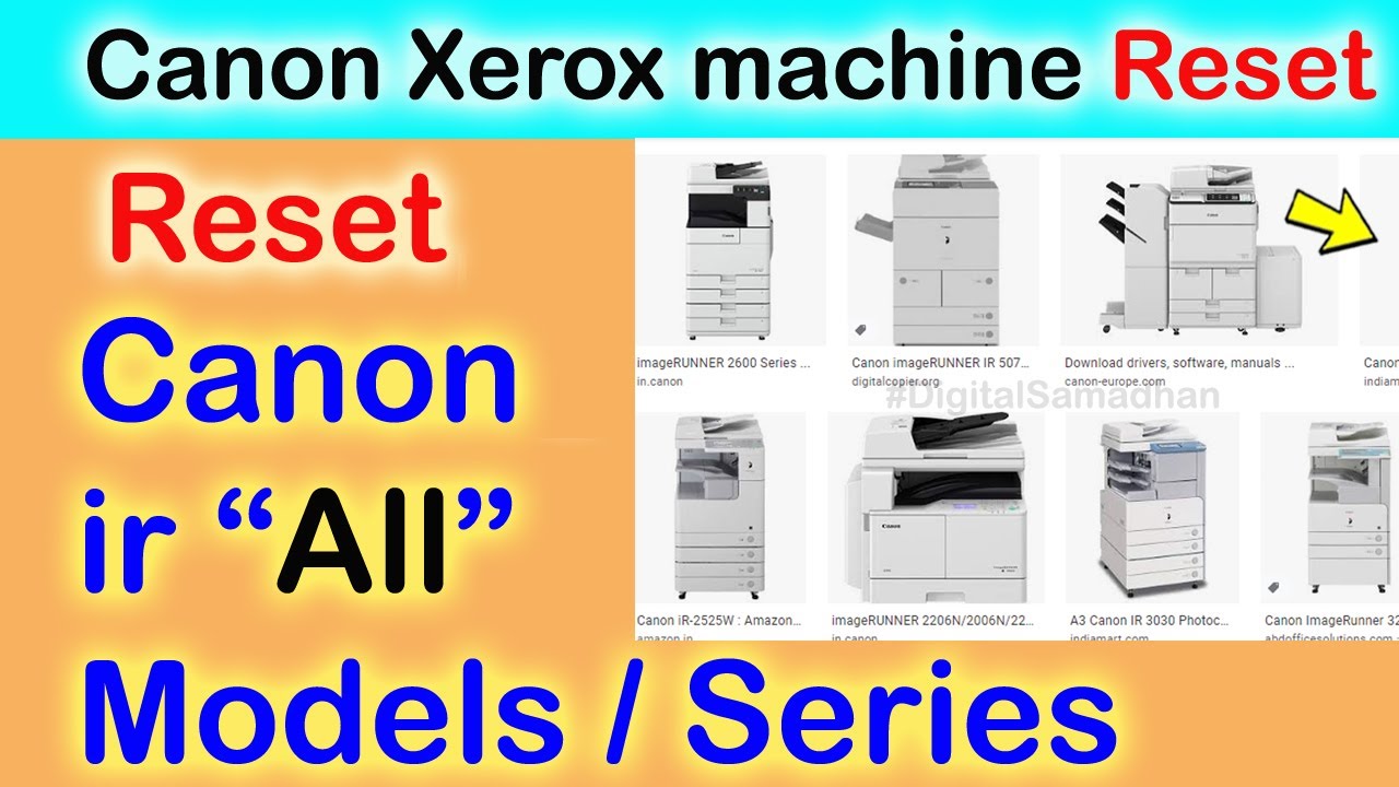 Canon ir Xerox machines hard reset - Canon ir series machine reset ...