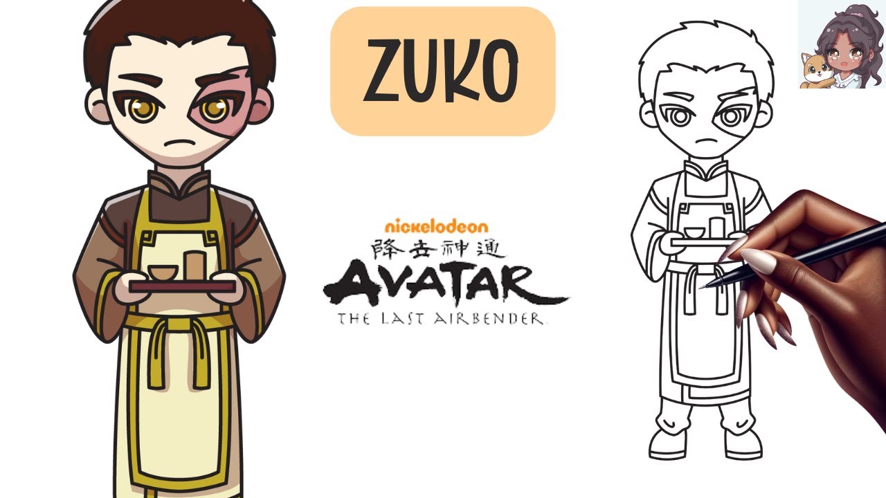 How to Draw Tea Shop Zuko ⏐ Avatar: The Last Air Bender ⏐ Cute Easy ...