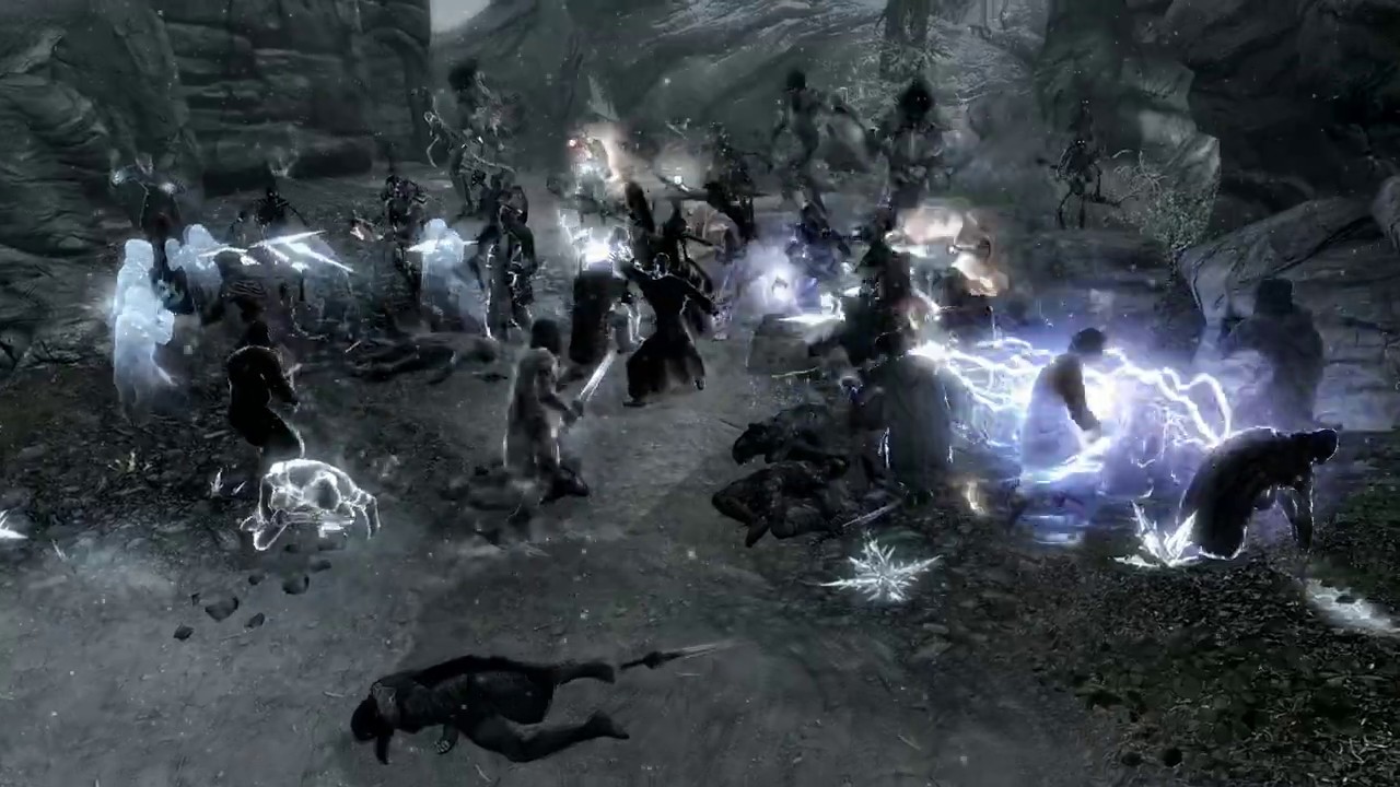 Skyrim Battles - Karliah & 49 Nightingale Sentinels vs Necromancers ...