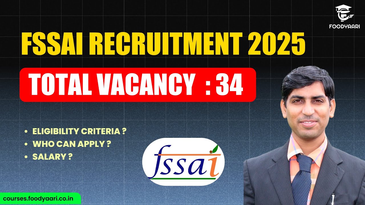 FSSAI RECRUITMENT 2025 | FSSAI NOTIFICATION | FSSAI JOBS - YouTube