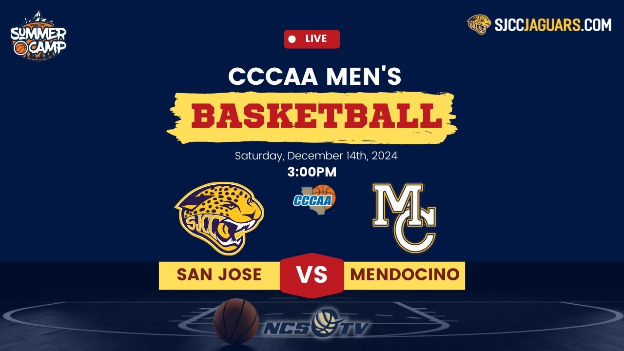 San Jose City vs Mendocino College Men's Basketball LIVE 12/14/24 - YouTube