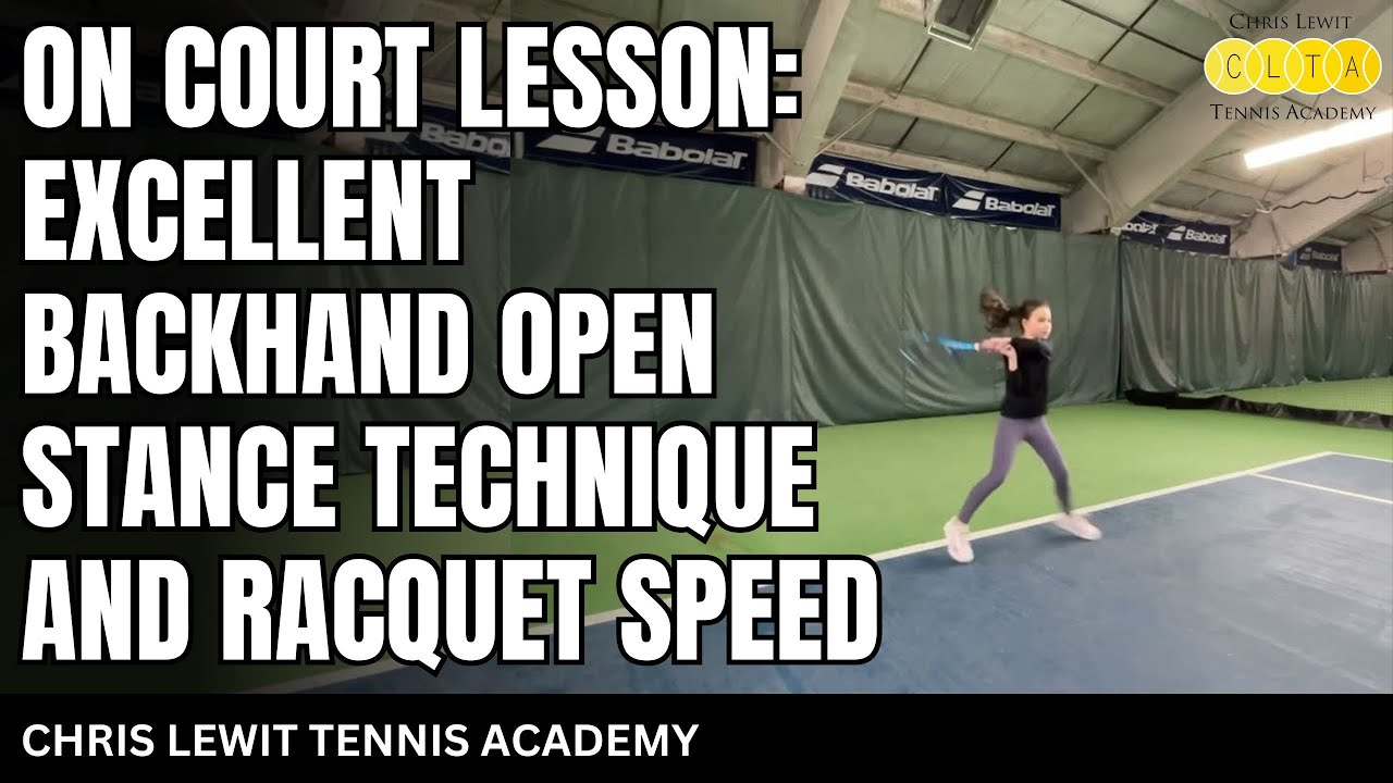 Excellent Backhand Open Stance Technique and Racquet Speed - YouTube