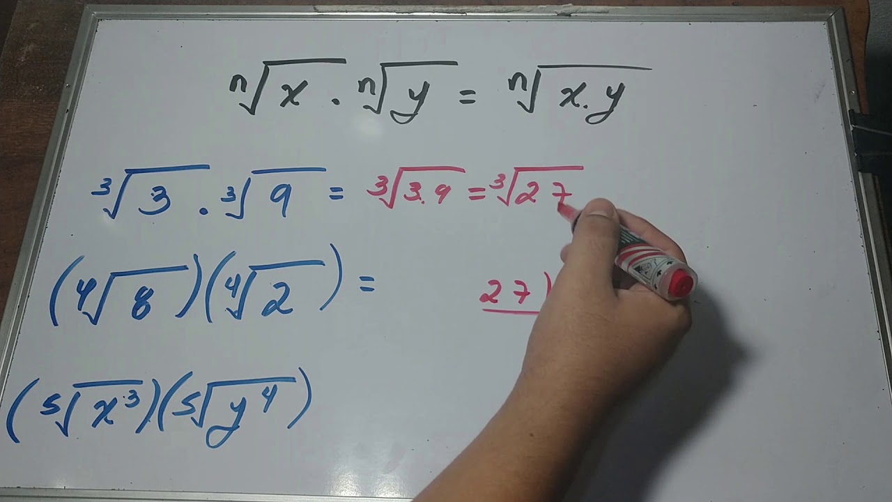 PRODUCTO DE RADICALES CON UN MISMO ÍNDICE RADICAL | LEYES DE RADICACIÓN ...