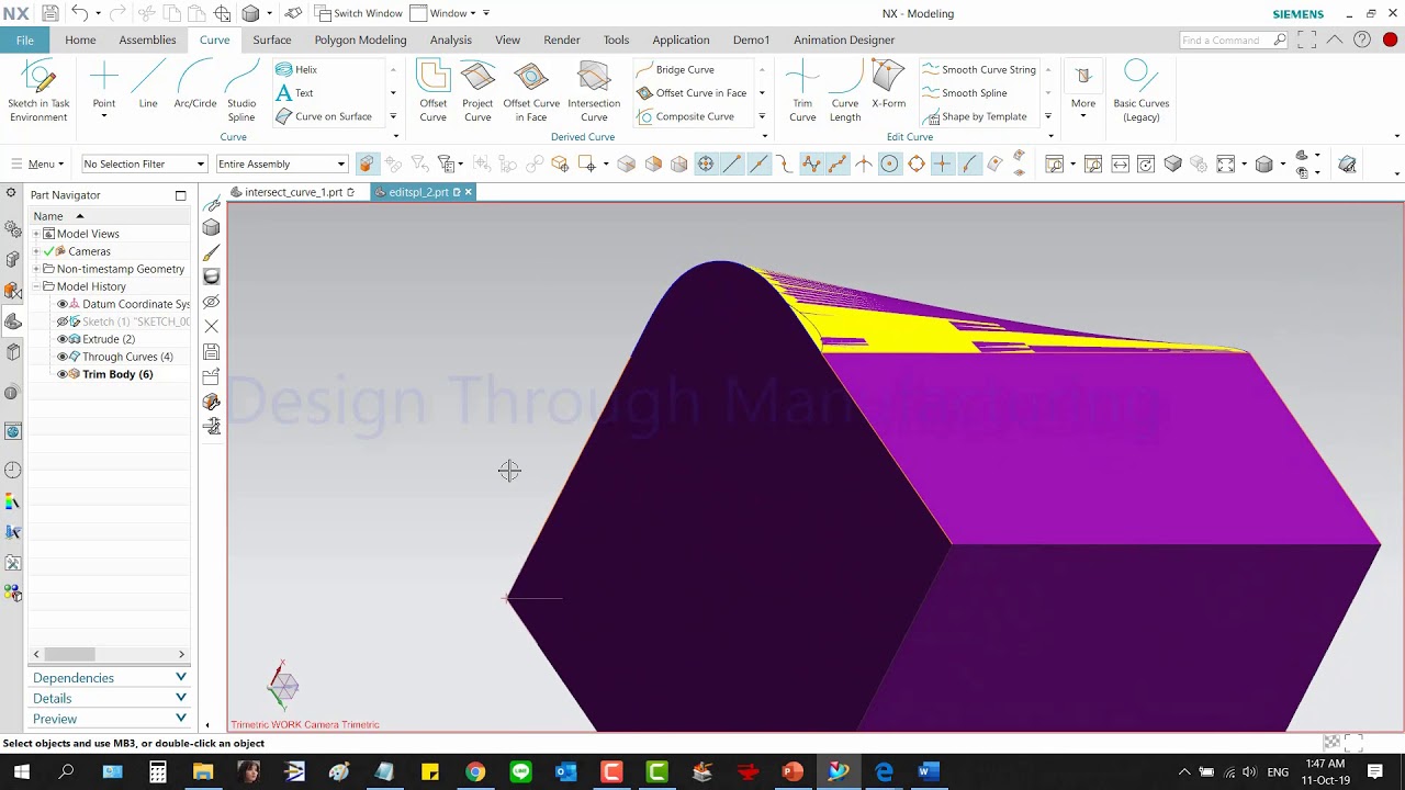 แบบฝึกหัด 08 : NX Free-Form Modeling : Edit Studio Spline - YouTube