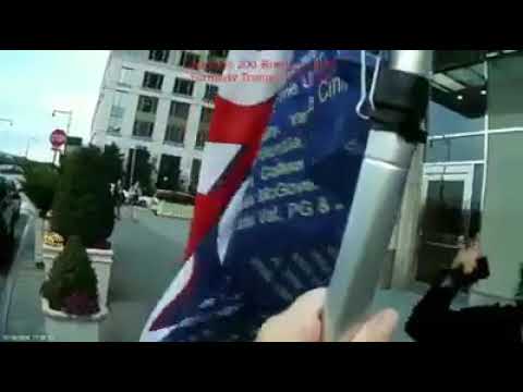 Liberal freak out over Trump flag - YouTube
