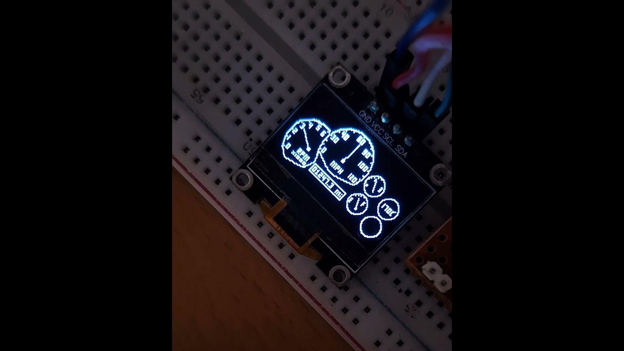 arduino oled gauge cluster - YouTube
