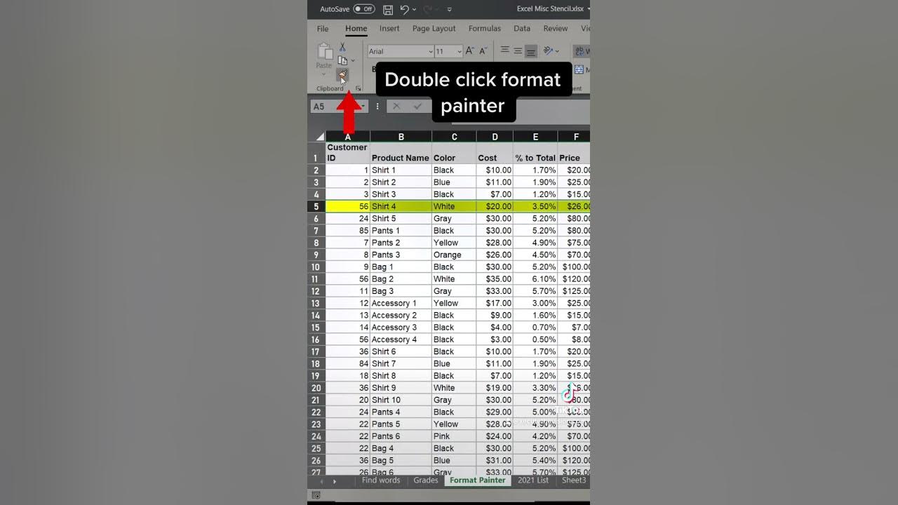 Excel tip to highlight - YouTube