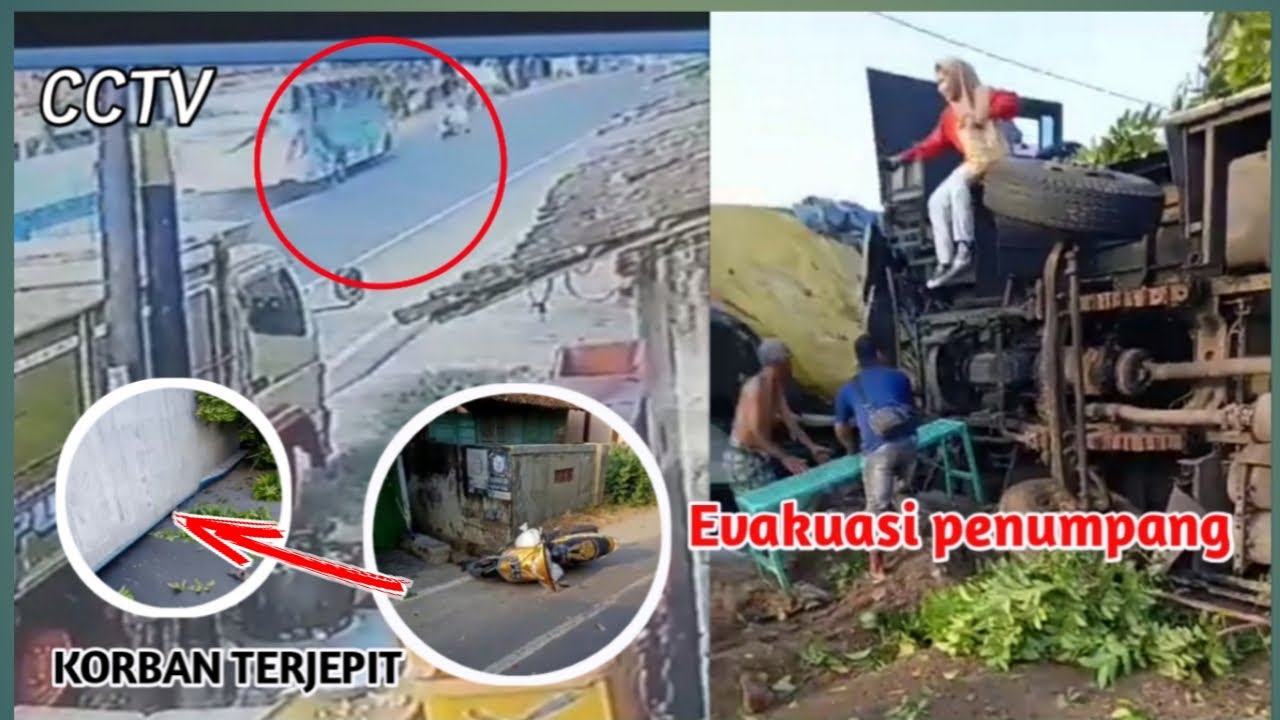 Detik - detik bus widji terguling di depan mata, dan korban pemotor ...