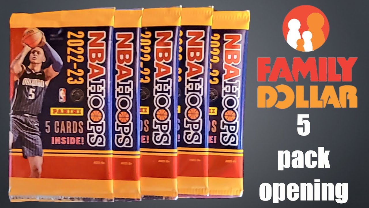 5 Family Dollar 2022-23 Panini NBA Hoops basketball trading card packs ...