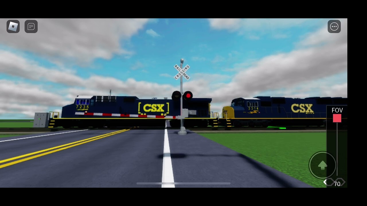 Roblox railroad crossing and CSX train - YouTube