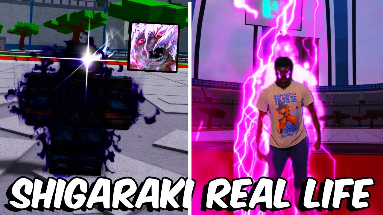 Shigaraki Moves In REAL LIFE - Roblox Heroes Battlegrounds - YouTube