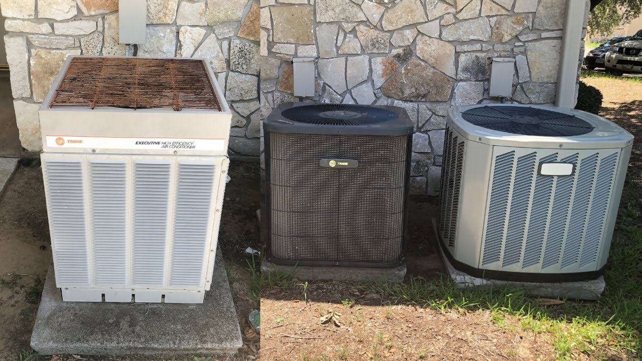 1985 Trane Executive Central Air Conditioner Starting Up & Running ...