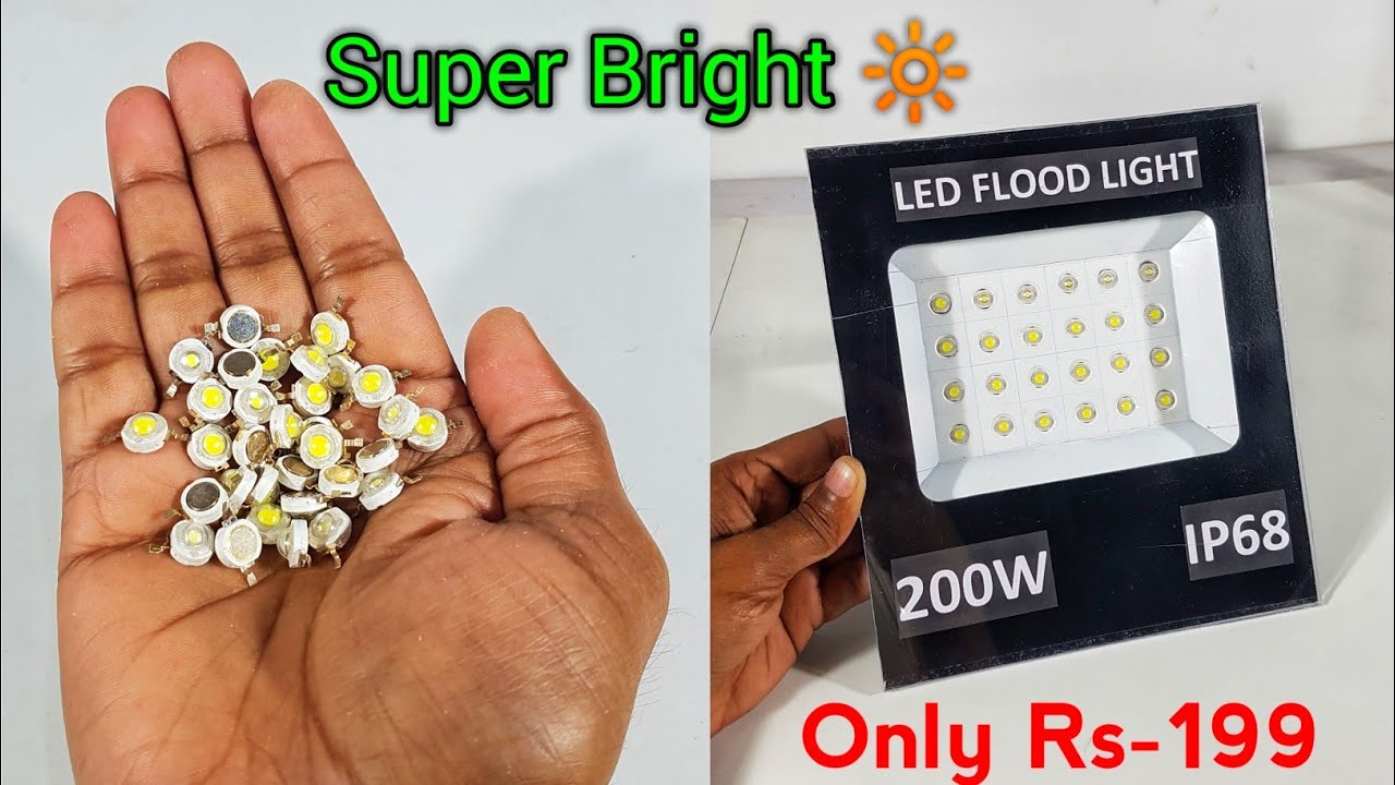 How To make Super Bright Led Light | DIY 200 Watt LED Flood Light - YouTube