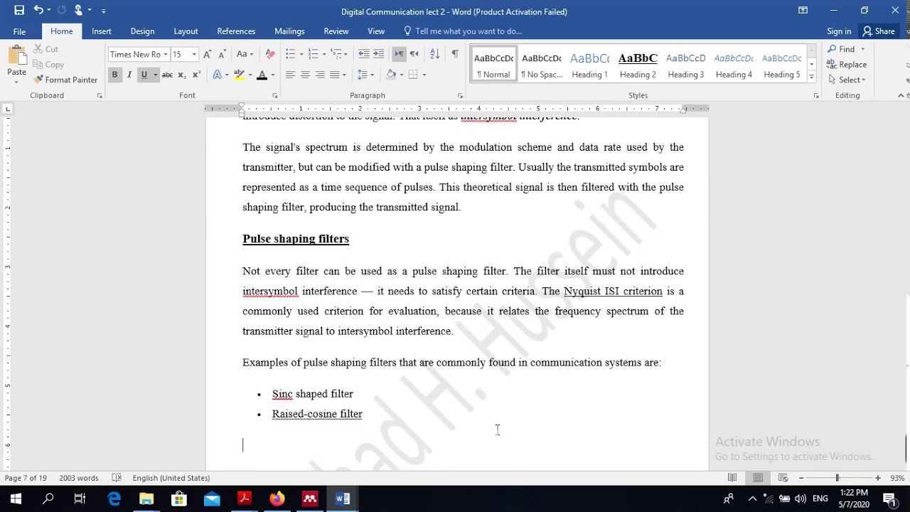 Pulse Shaping +Sinc Filter \third class\ digital communication \ Nehad ...