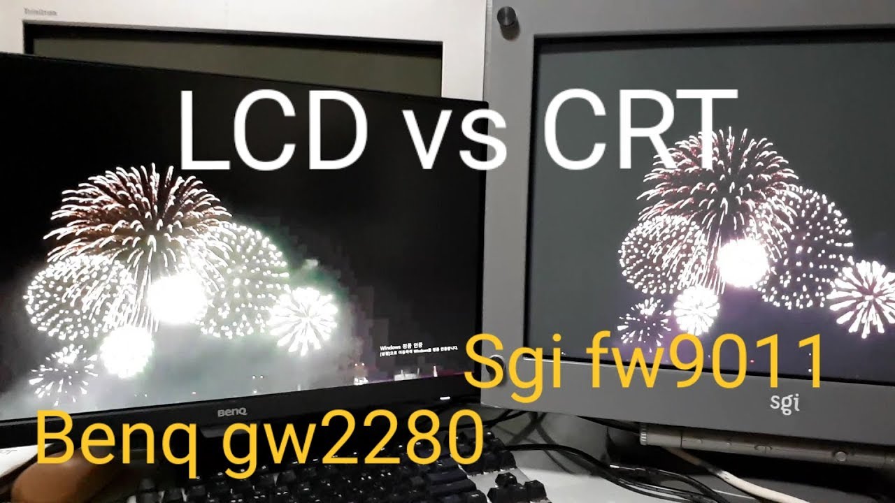 Lcd모니터 Crt모니터 비교. Benq Gw2280 LCD vs Sgi Fw9011 CRT. 20191206 - YouTube