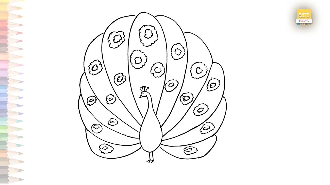 Children peacock drawing | How to draw Children making peacock drawing ...