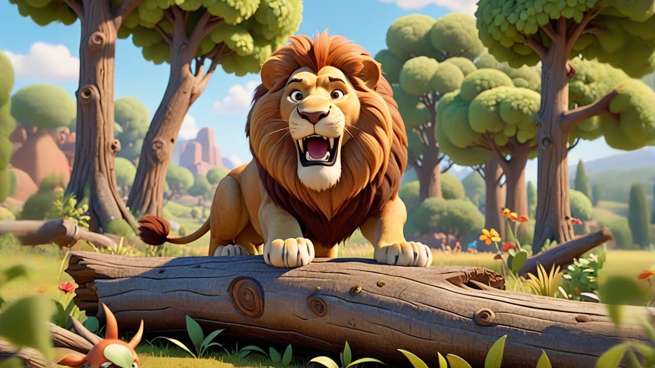 The Lion That Hopped Over a Log 🦁🌳 | Fun Animal Story for Kids | Learn ...