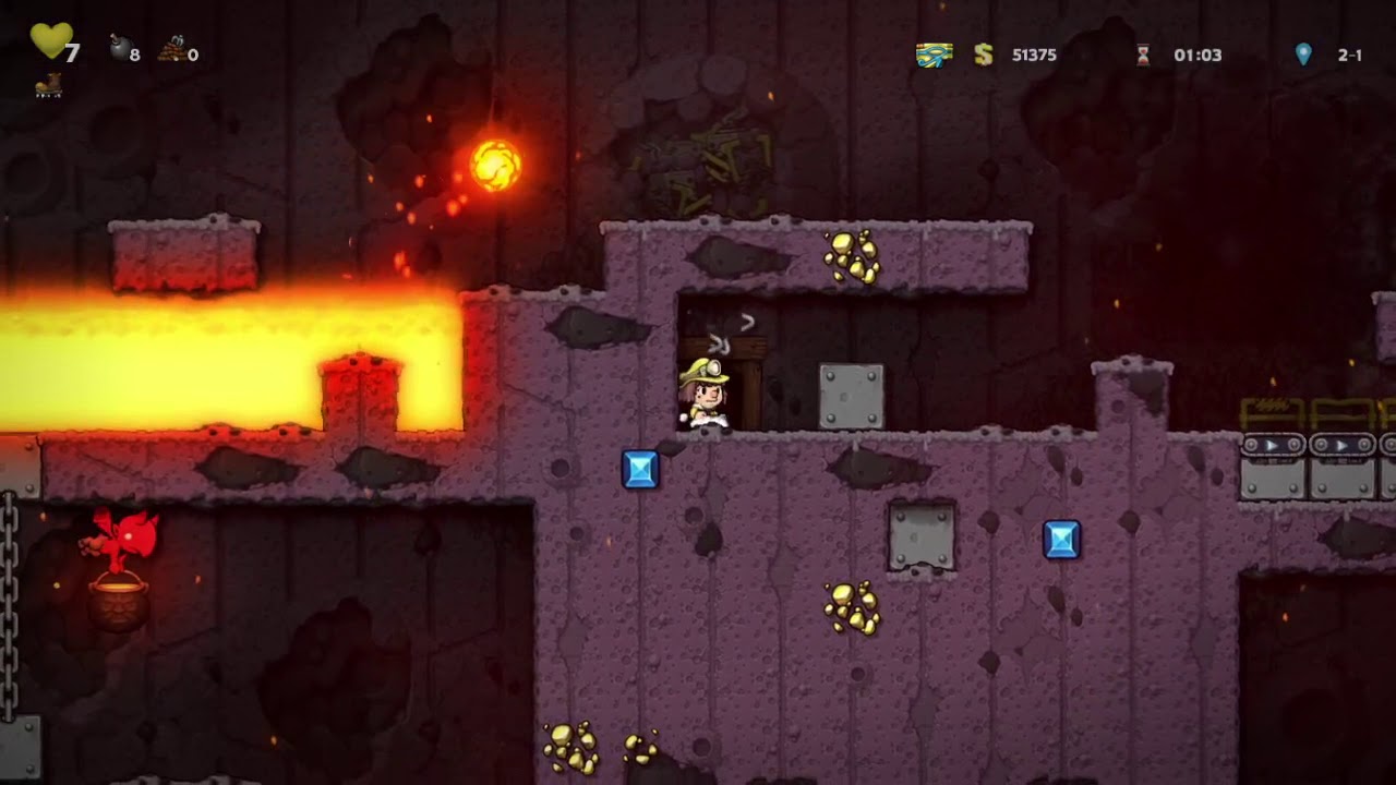 Spelunky 2 - FIFTY - A compass and a big alien - YouTube