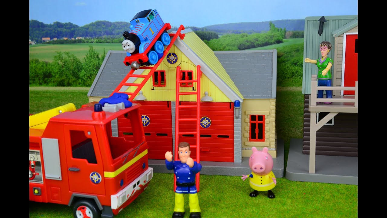 Fireman sam Episode Thomas the tank engine gets stuck !!!! PEPPA PIG ...