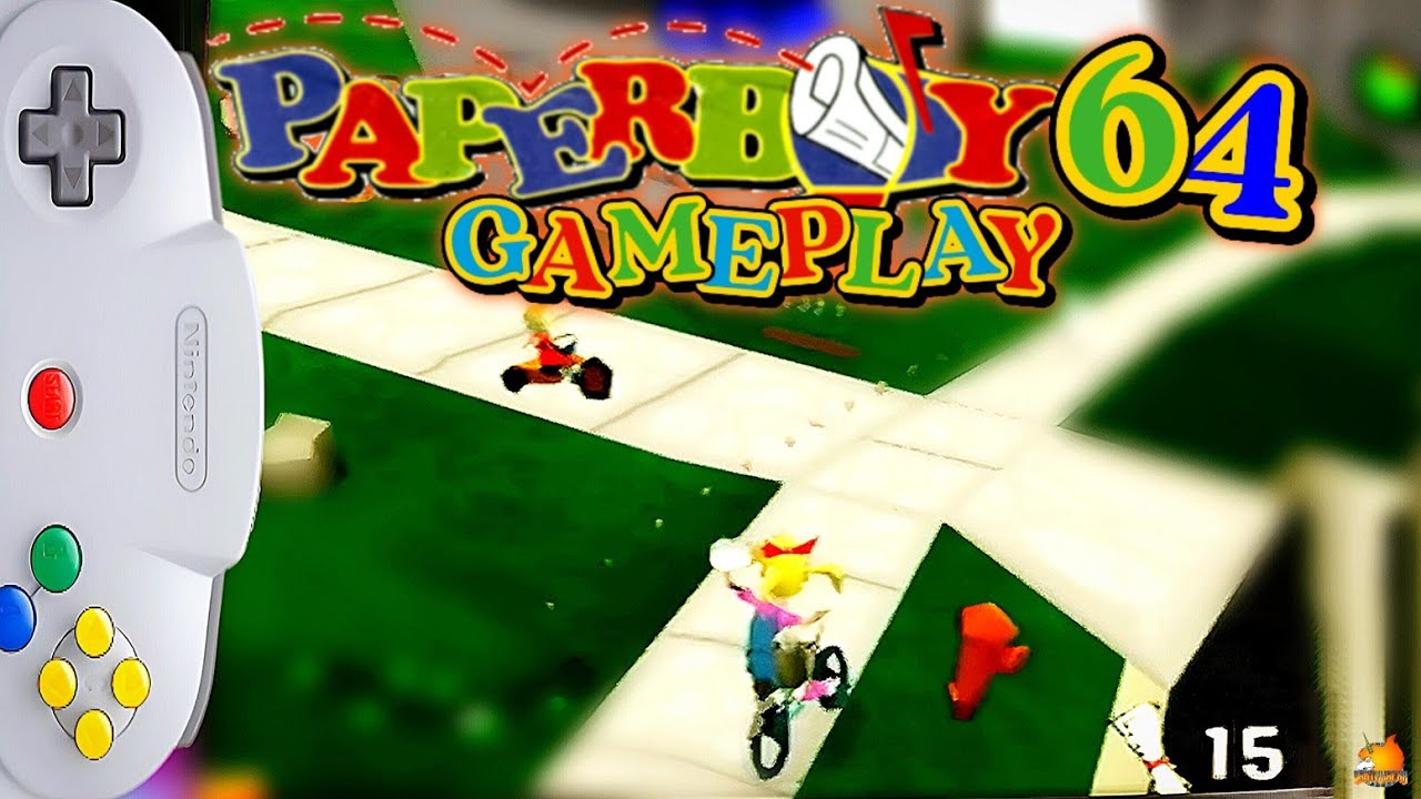 🎮 PAPERBOY 64 (High Voltage Soft/Midway, 1999) 🗞️🚴💨 Arcade Action Game ...