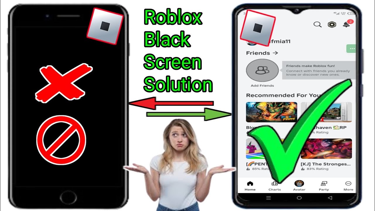 How to Fix black screen on Roblox Mobile (New Method2025).Roblox black ...