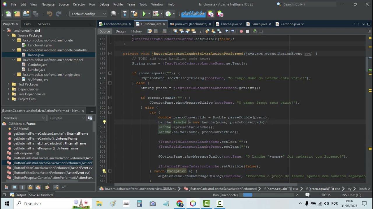 Netbeans, Java, Swing, GUI Java, Java Full Stack. Crie um Sistema Full ...