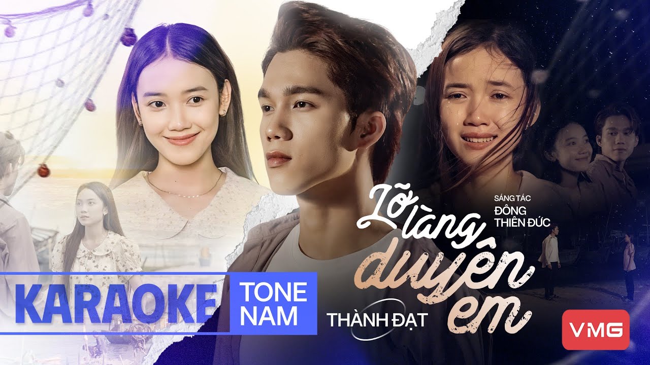 KARAOKE LỠ LÀNG DUYÊN EM - THÀNH ĐẠT X ĐÔNG THIÊN ĐỨC | TONE NAM (BEAT ...