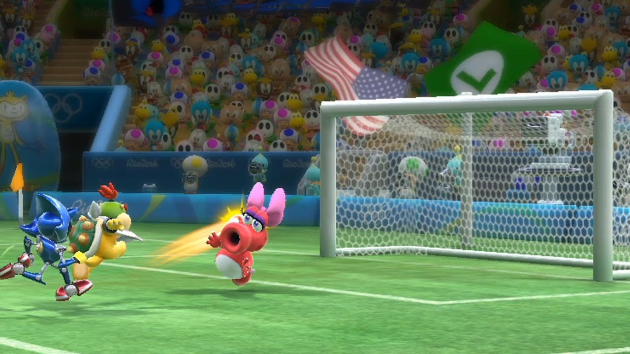 Olympic Games 2016 Football Team Mii Bowser Jr vs Team Luigi - YouTube
