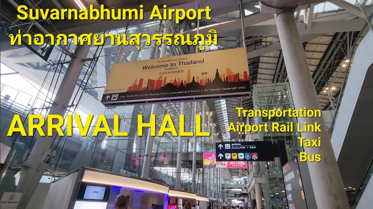 Arrival Hall Suvarnabhumi Airport ท่าอากาศยานสุวรรณภูมิ Transport Rail ...