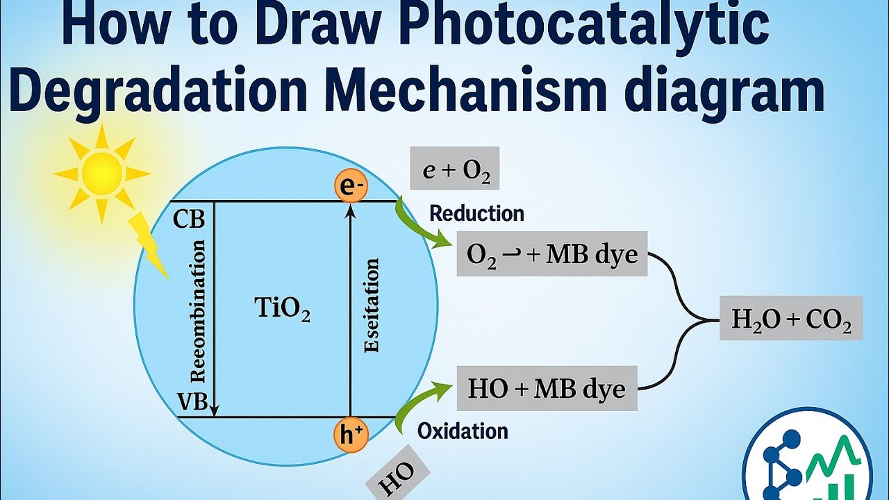 How to Draw Photocatalytic Degradation Mechanism in PowerPoint | Step ...
